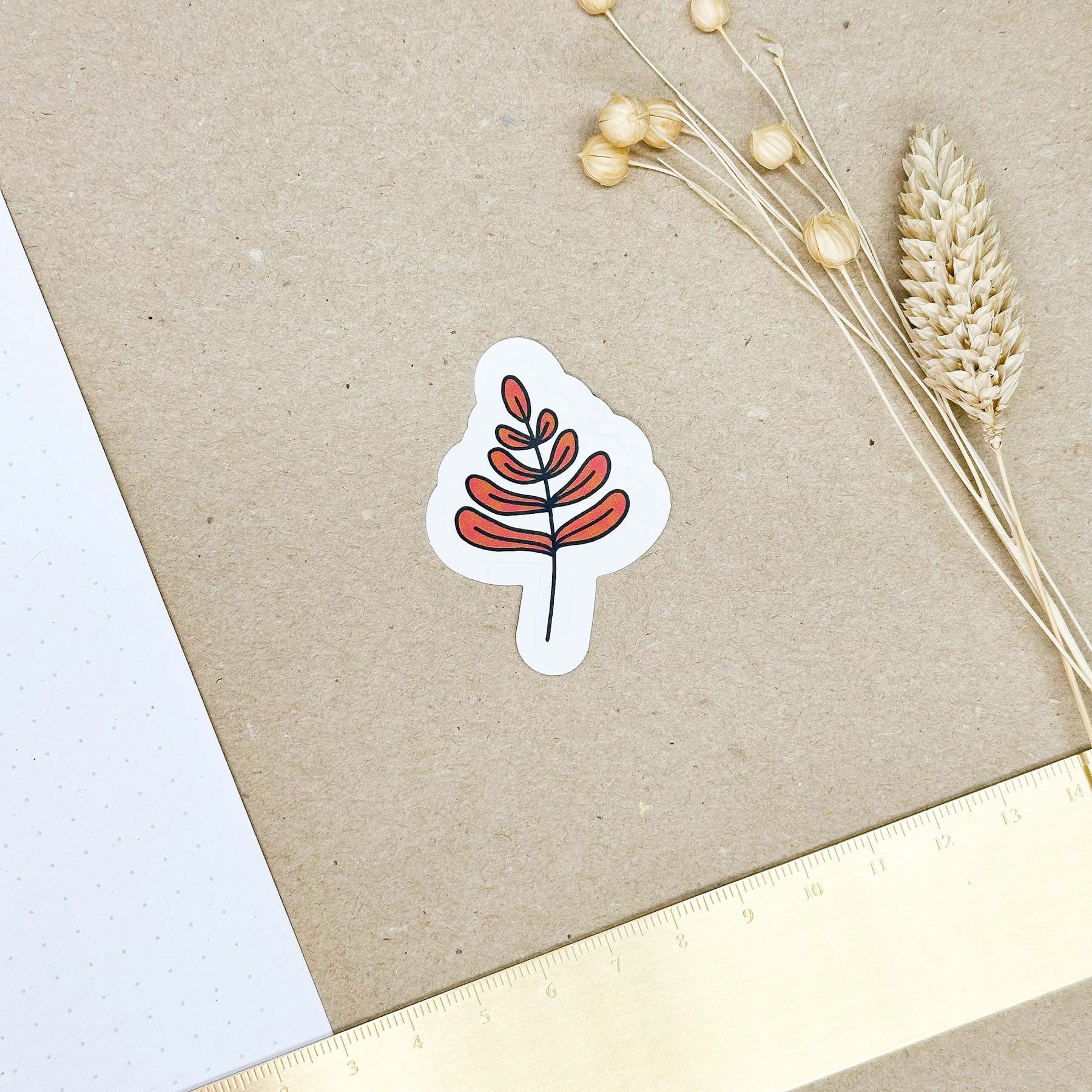 Hand-drawn sticker - Leaf 3 - Size S – koko & lynn